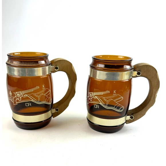 Siesta Ware | Dining | Vintage Siesta Ware Western Brown Glass Mugs ...